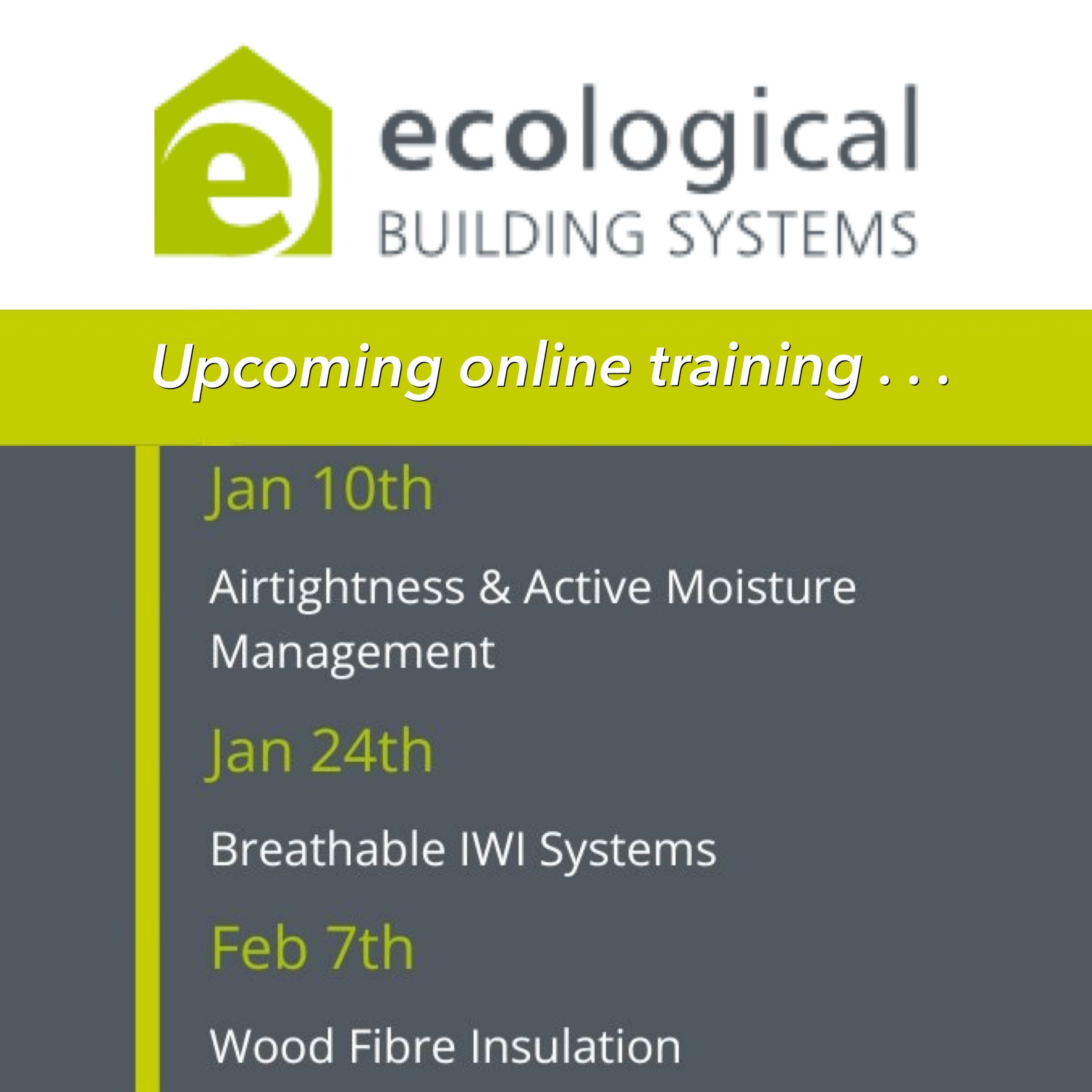 Online training from Ecological Building Systems: New Build ...