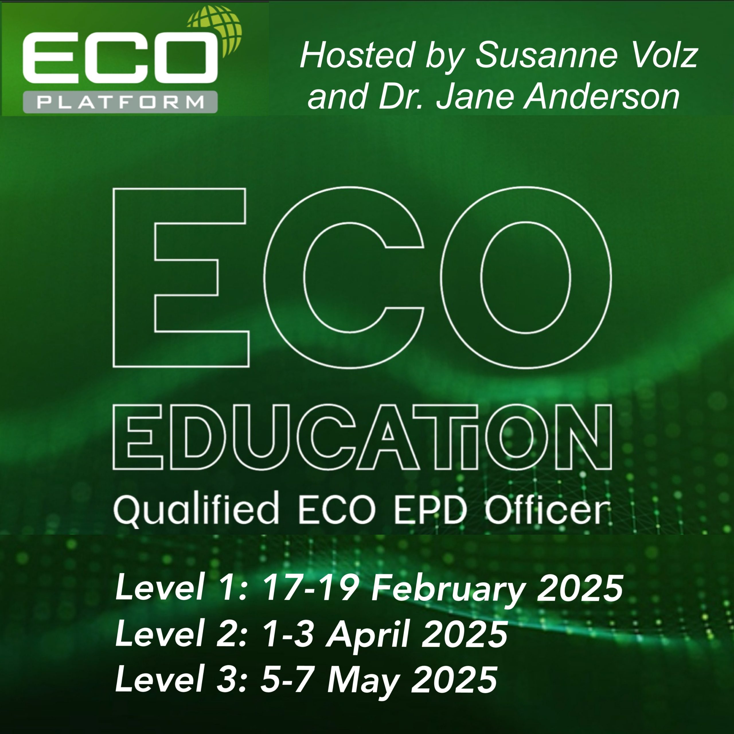 Qualified ECO EPD Officer training (Level 2) with Dr. Jane Anderson ...